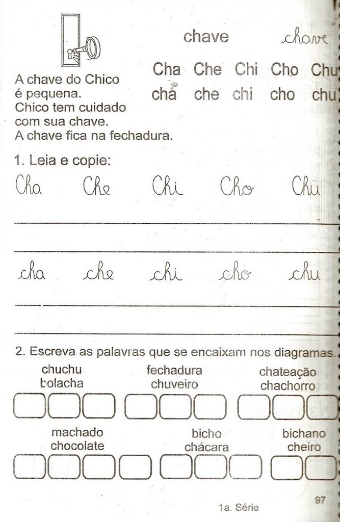Pedagogas da paz: Atividade com CH - cha che chi cho chu