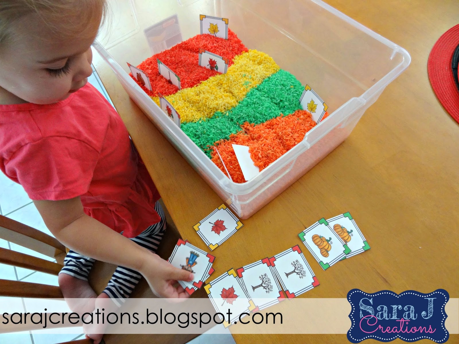 Fall Sensory Bin | Sara J Creations