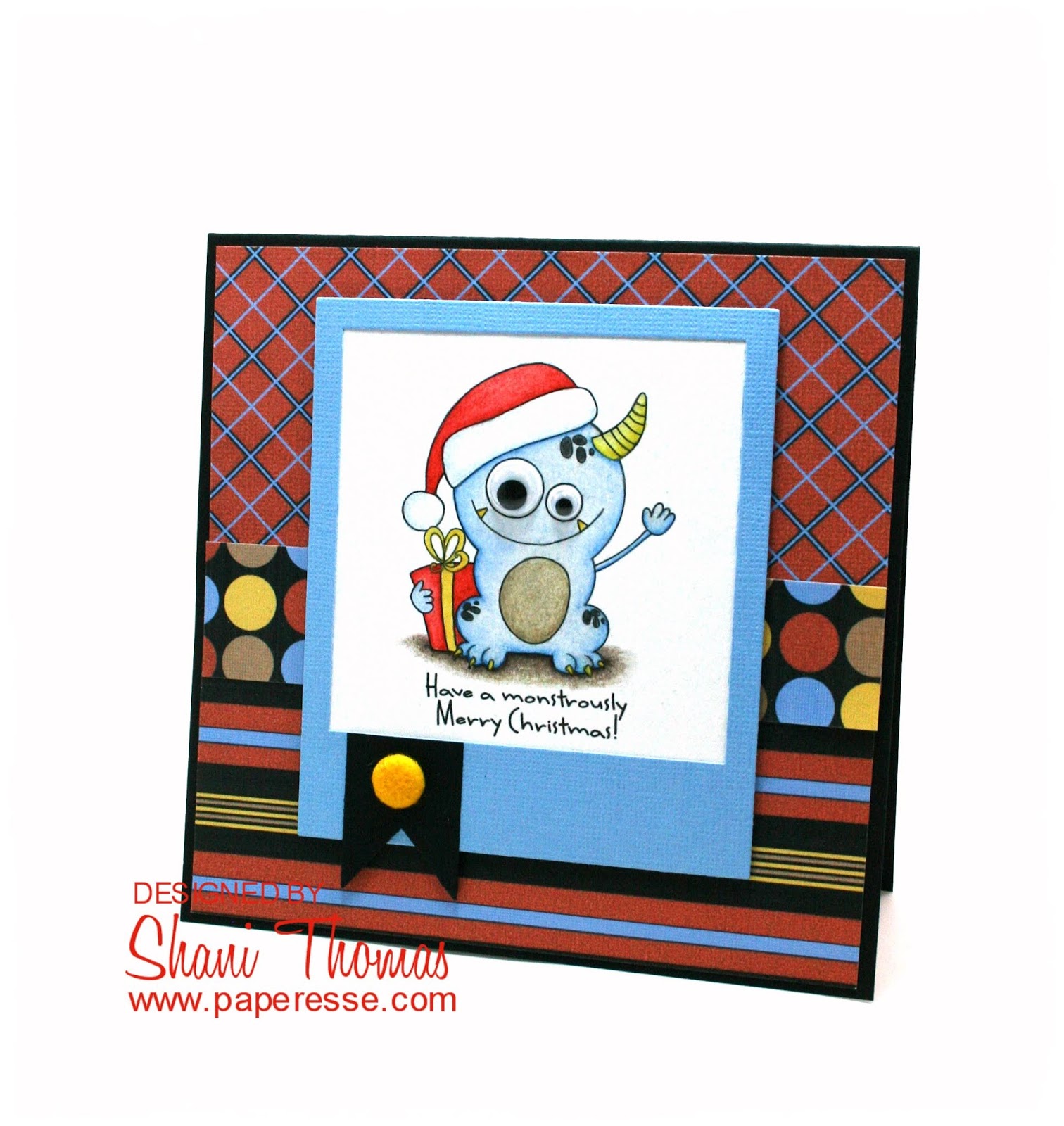 Digital stamp Monster Christmas card featuring Prettygrafik Christmas ...