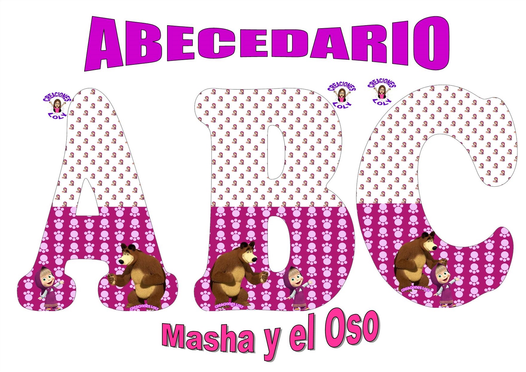 Creaciones Loly: Abecedario Masha y el Oso