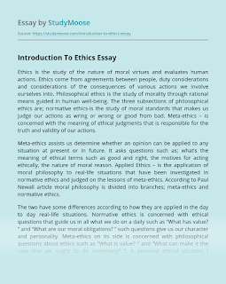essay examples: ethics essay