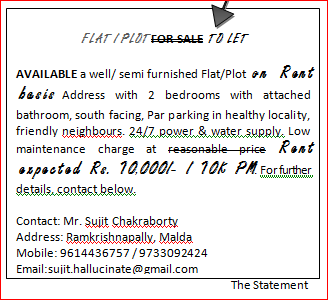 Class: XI> Advertisement Writing - TUTORIALevolution1112