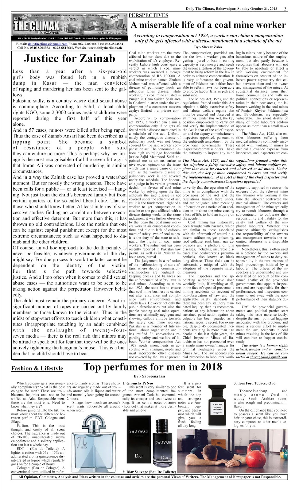 Today's Newspaper 21-10-2018 - Daily The Climax