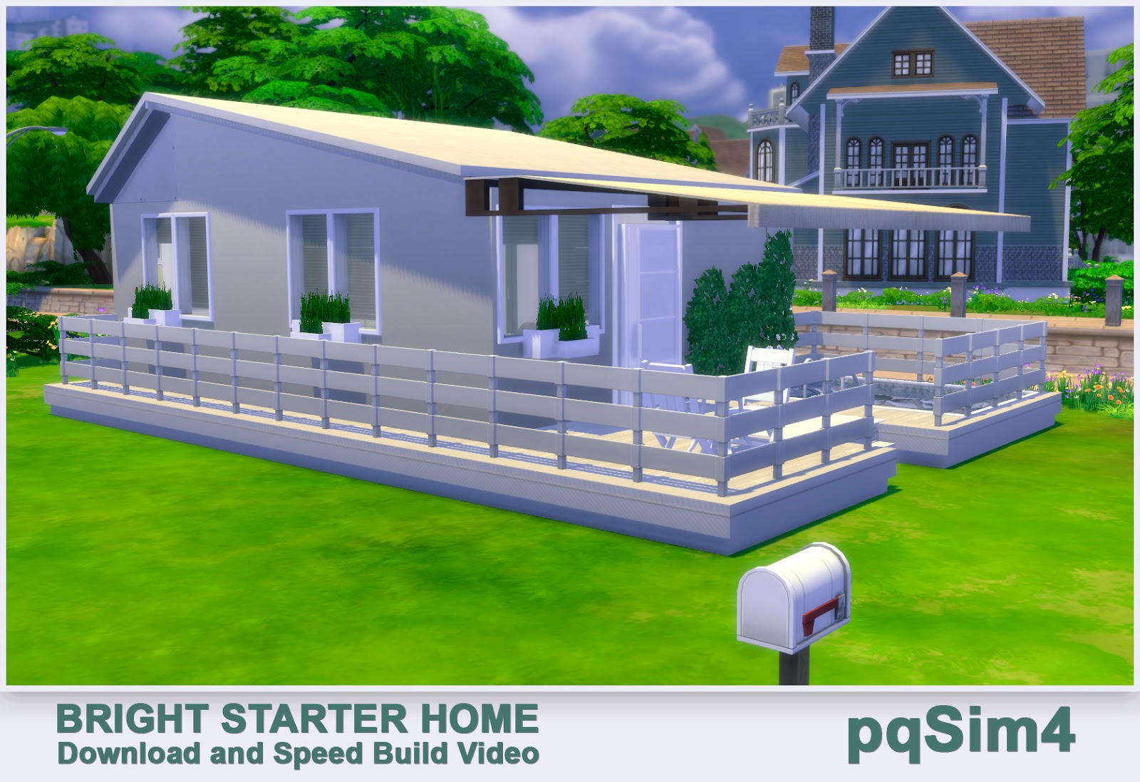 Bright Starter Home. Sims 4 Download and Speed Build Video.