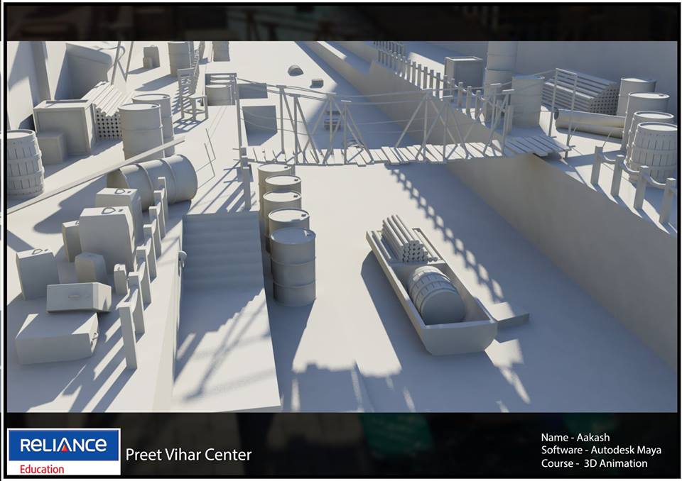 3D Model gaming environment created by Autodesk Maya (only modelling ...