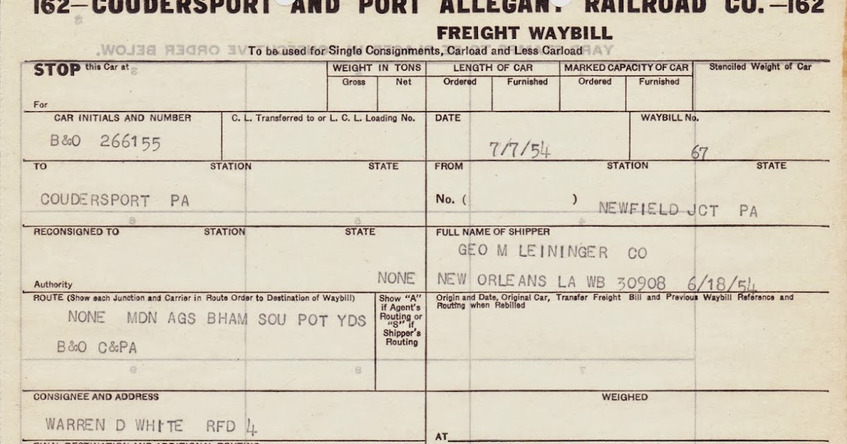 Papergreat: Some railroad freight waybills from 60 years ago