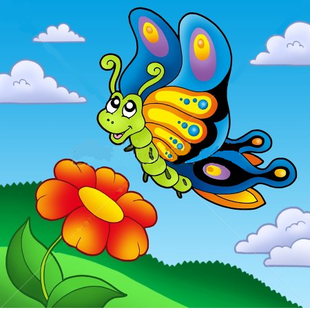 Planse de colorat si fise pentru copii: FLUTURI - IMAGINI cu Insecte ...