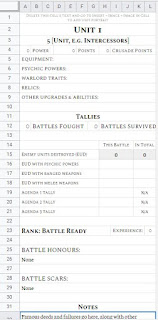 Automated 40K Crusade Roster