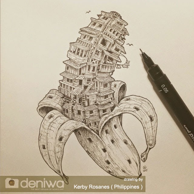 CREATIVE BANANAVILLE GRAPHITE PEN ~ Art Gallery
