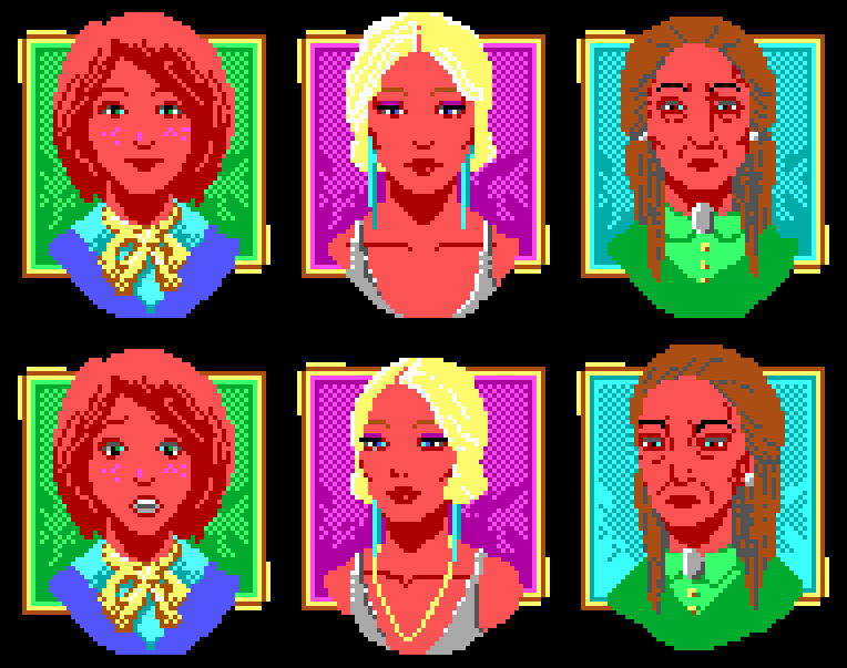 Julia Minamata Illustration -- the blog: Old school EGA character portraits