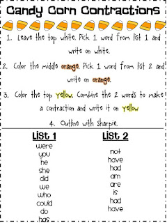 For the Love of First Grade: Candy Corn Contractions