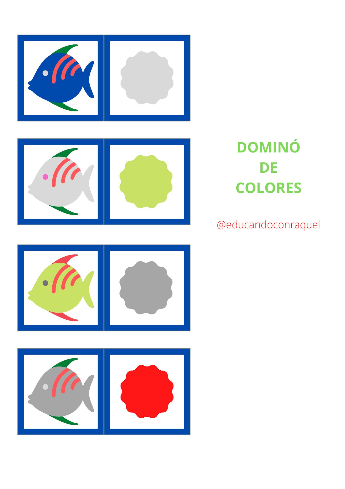 Educando con Raquel: Dominó de Colores