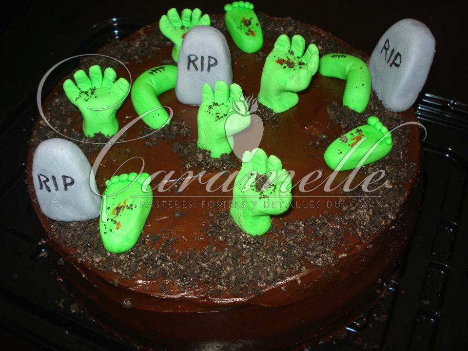 Caramelle Postres: Pastel de fondant - Zombies!