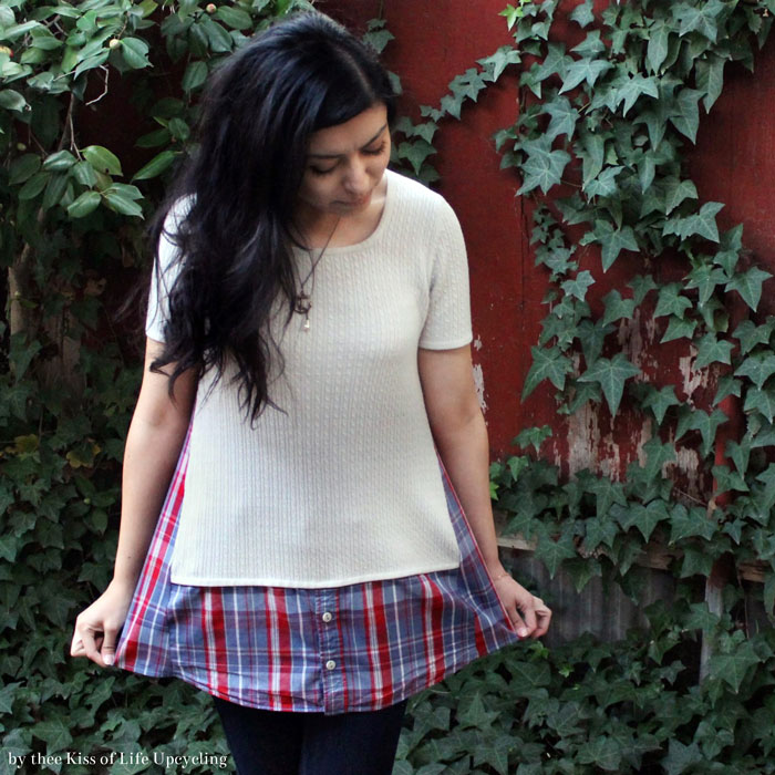 Refashion | Mad for Plaid - Upcycled Faux Layered Tunic 2 in 1 Top ...