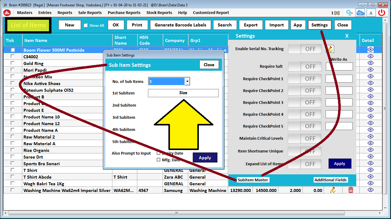 Footwear Shop Software ~ Billing Software Guru