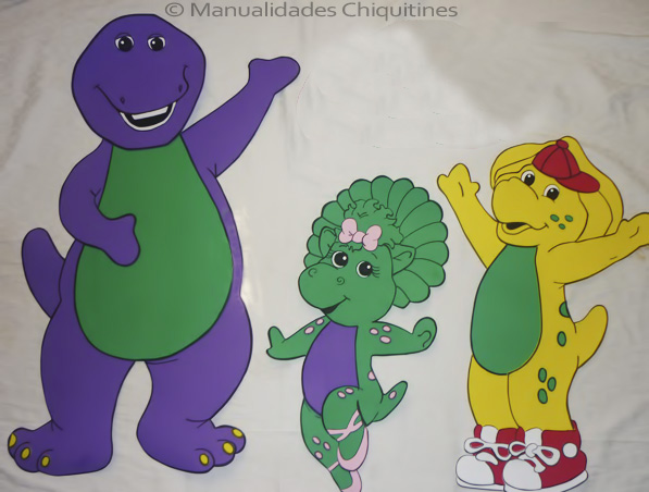 Manualidades Chiquitines: Figuras de foamy (fomi, goma eva) de Barney y ...