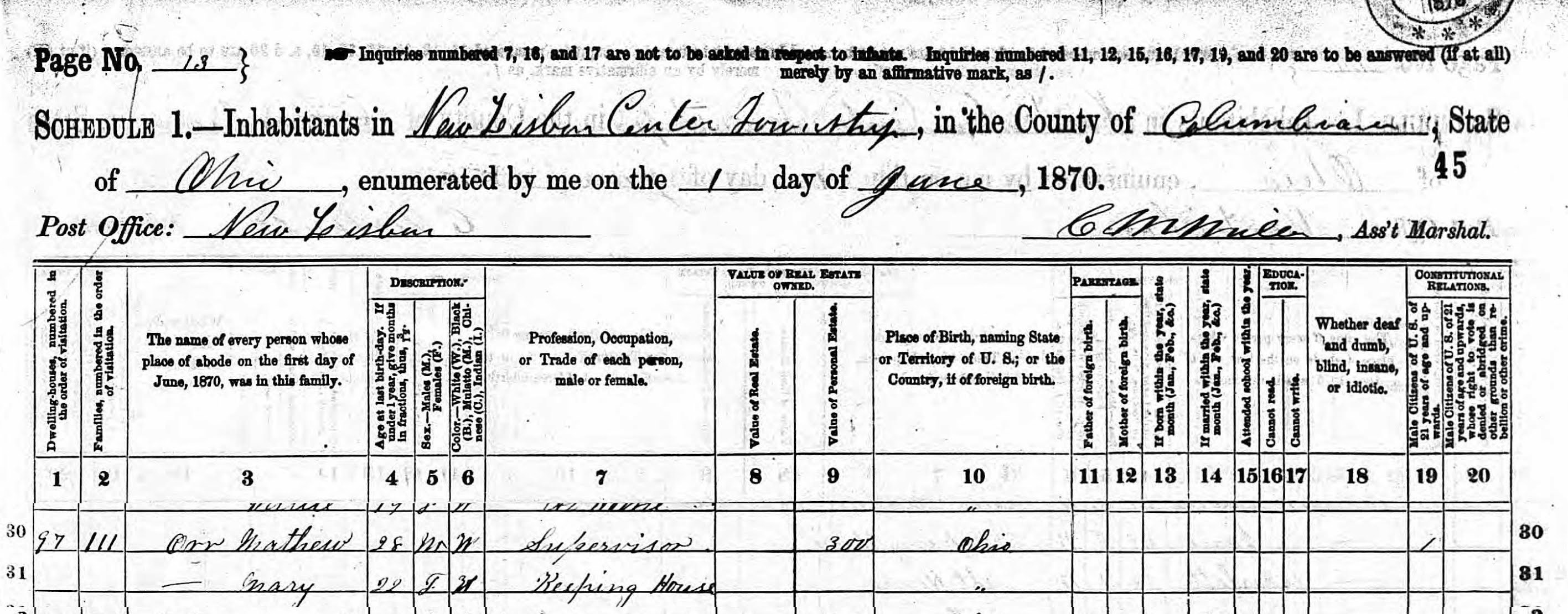 Flipside: Matthew Thomas Orr of Elkrun and Centre Townships, Columbiana ...