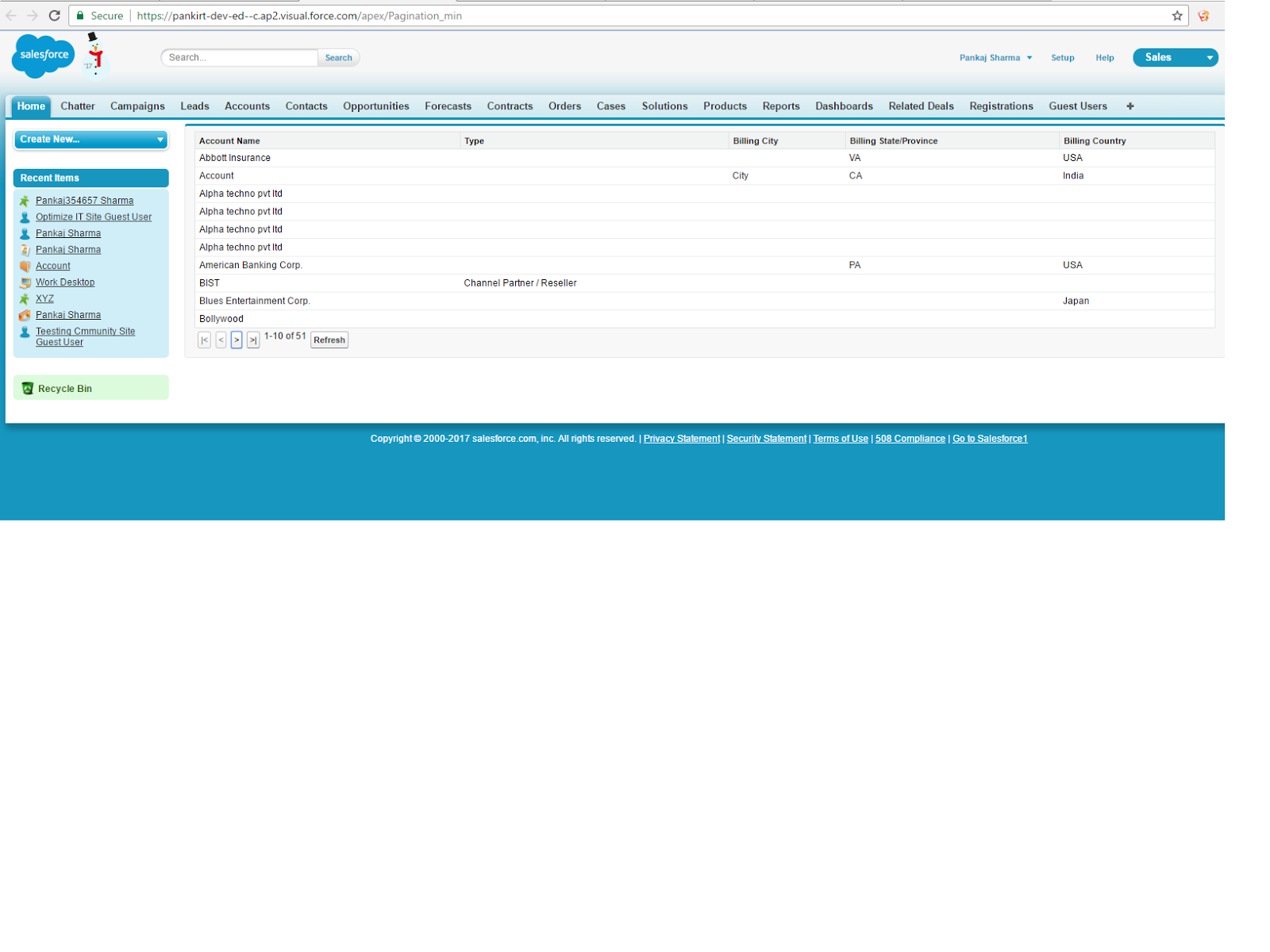 Standerset Controller Pagination Using Standardset Controller