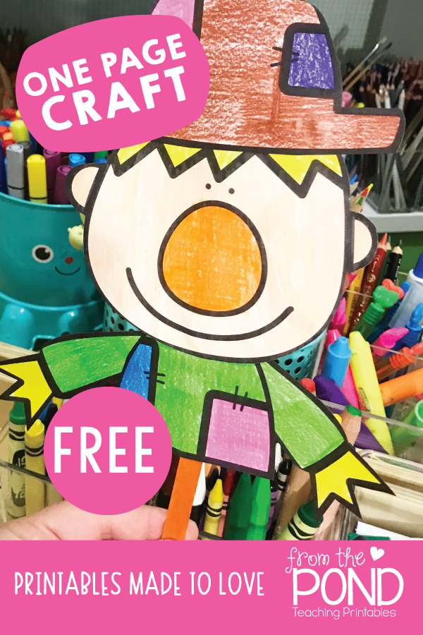 Scarecrow One Page Craft | From the Pond