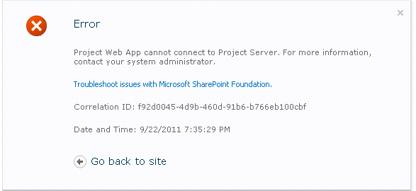 Gene S Blog Project Web App Cannot Connect To Project Server