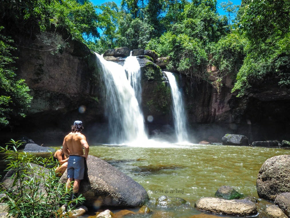 Haew Suwat Waterfall is very beautiful and easy to access