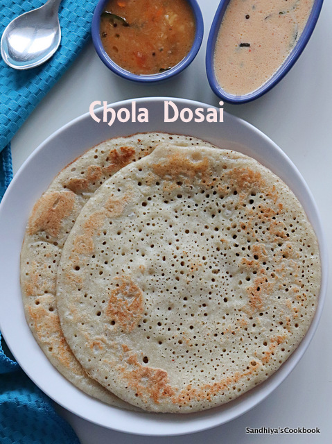 Sandhiya's Cookbook: Chola Dosai | Sollam Dosai | Jowar Dosa