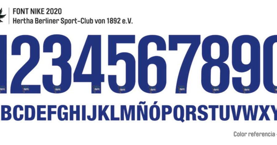 TIPOGRAFIAS Y FONTS: Font Hertha Berliner Sport Club / Nike 2020