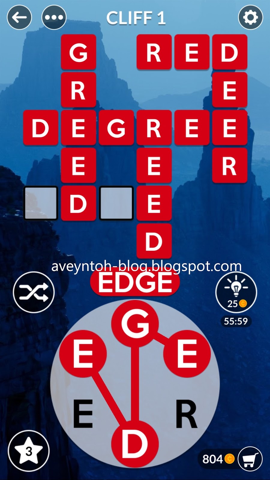 Aveyn's Blog: Wordscapes Answers - CANYON - CLIFF