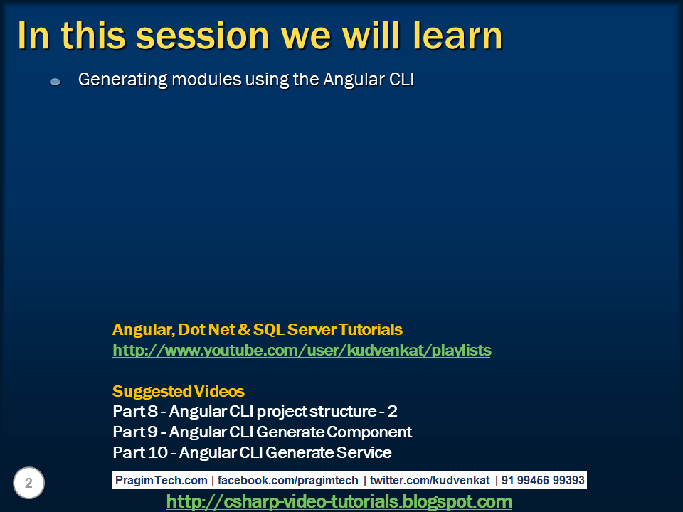 Sql server, .net and c# video tutorial: Angular cli generate module ... Sql server, .net and c# video tutorial: Angular cli generate module ...