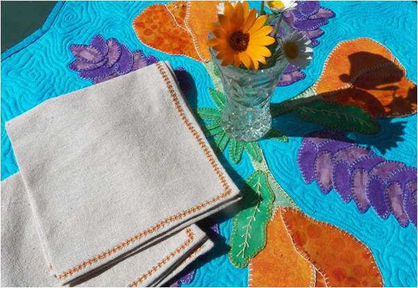 Art Threads: Wednesday Sewing - Machine Embroidered Napkins