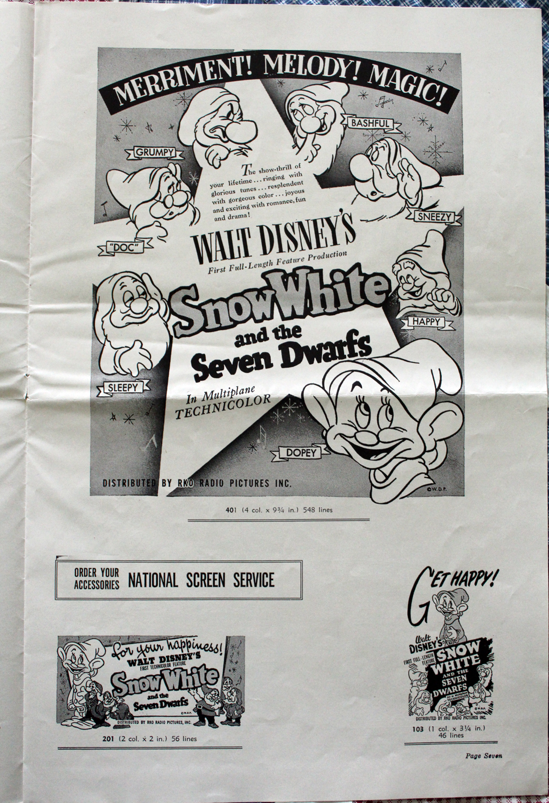 Filmic Light - Snow White Archive: 1944 US Snow White Pressbook