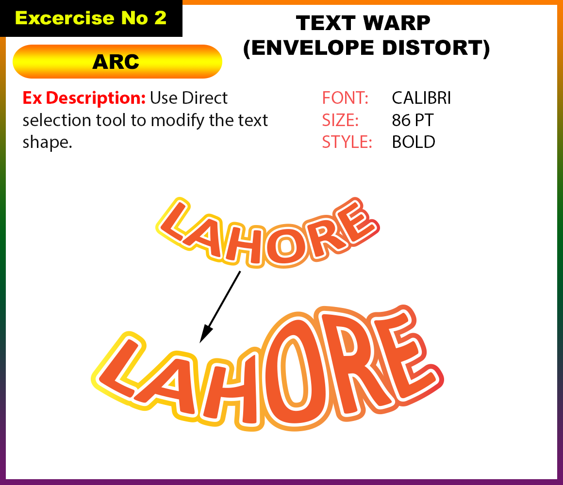 Illustrator Ex #7 - Practice Text Warp / Envelope Distort