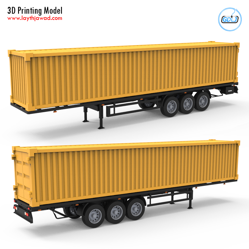 Container Trailer 1:32 3D Printing Model | Layth Jawad
