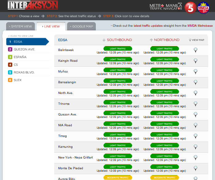 The Philippine Beat: MMDA + Interaksyon 5 = Metro Manila Traffic Navigator