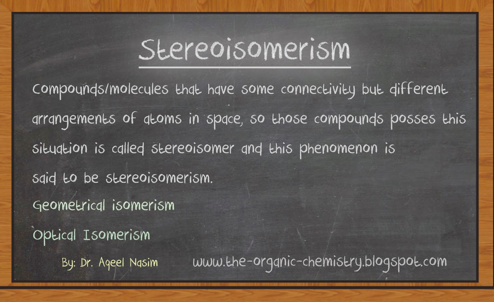 the-organic-chemistry: Stereoisomerism