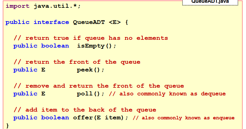 NUS CS MODS: CS2040: Queue ADT