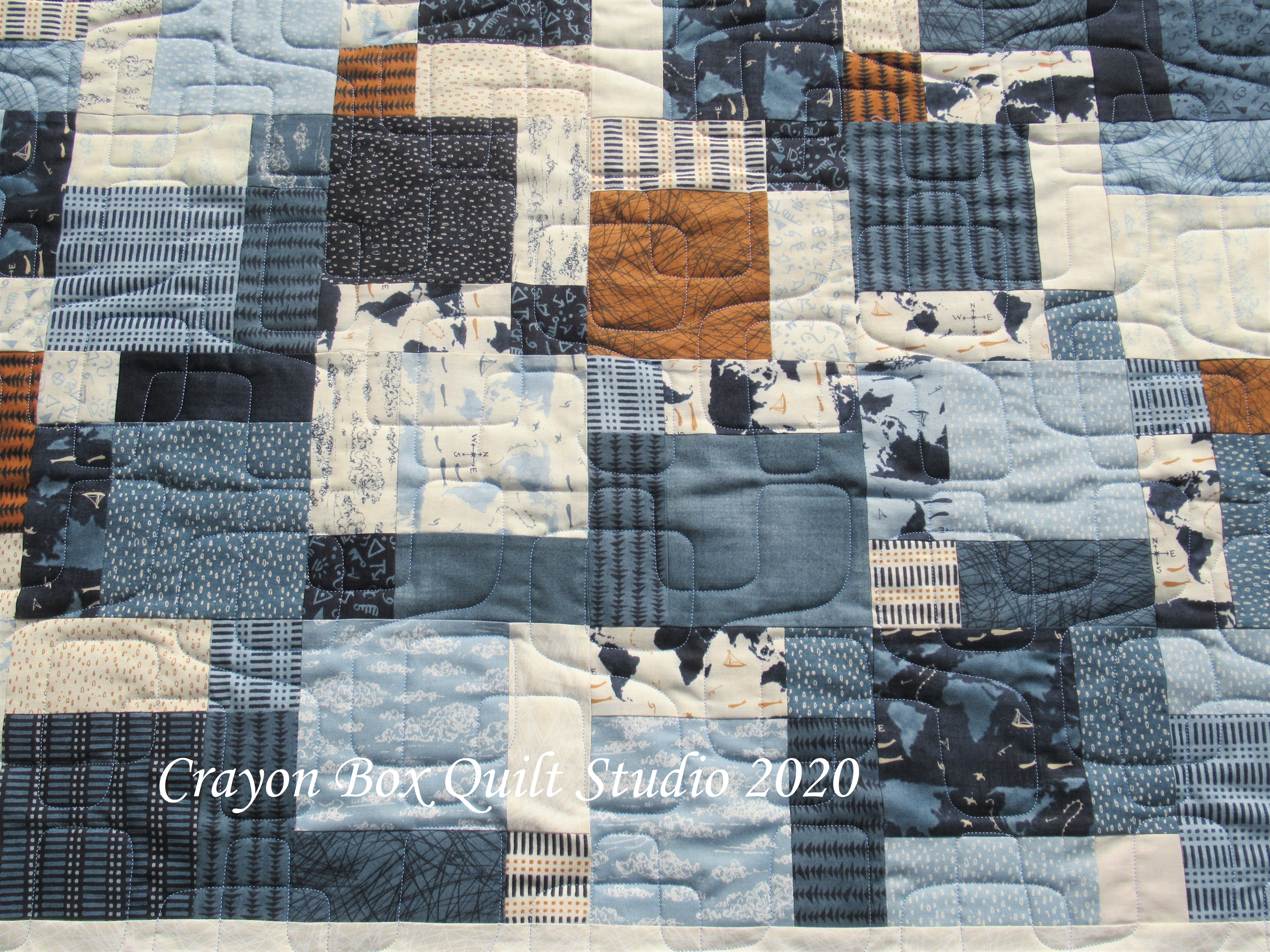Crayon Box Quilt Studio: Colleen's Blue Quilt
