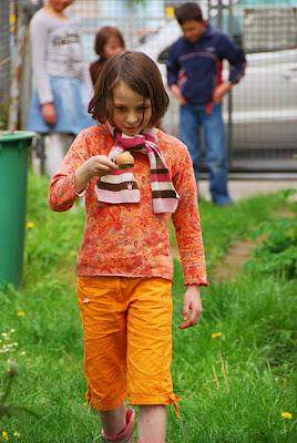 Die Goldmedaille im Eierlaufen.