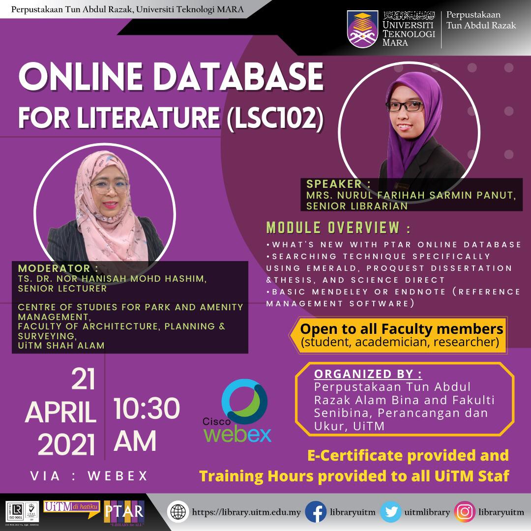 Let's join our webinar series on Information Literacy Skills ...