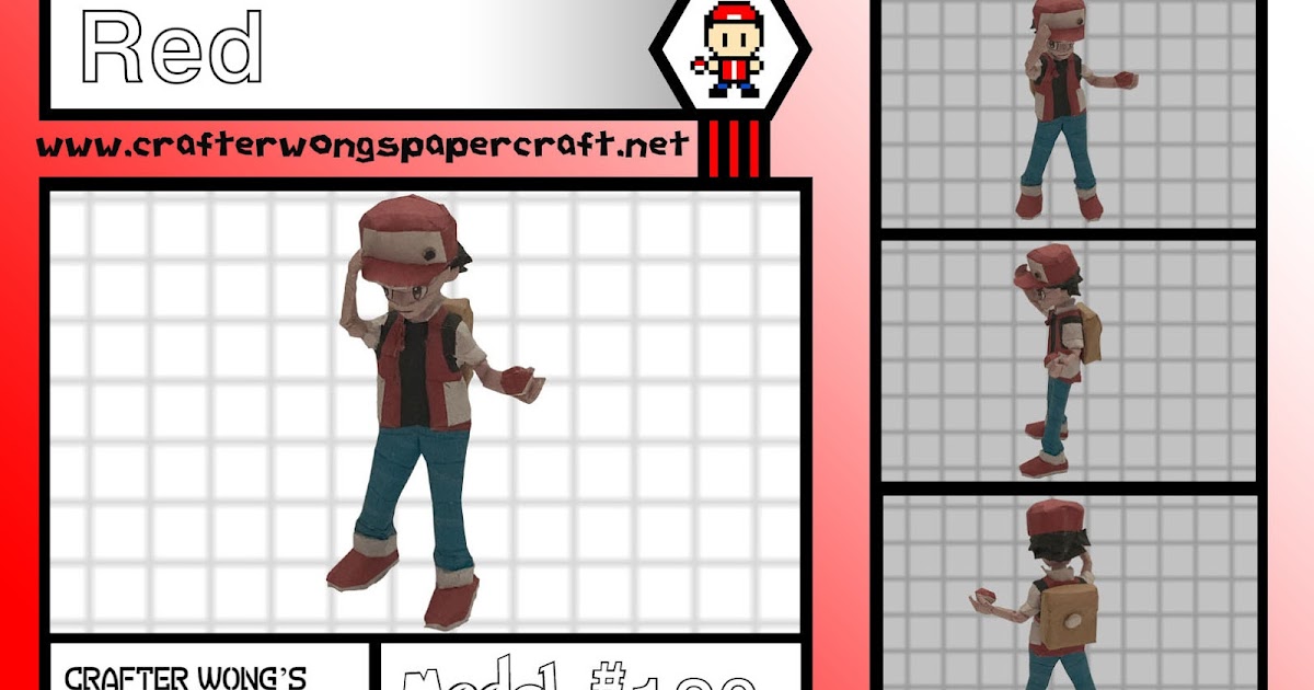 Crafter Wong's Papercraft: Pokemon Trainer Red