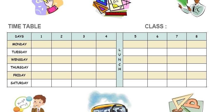 School Timetable templates: Free printable school timetable templates