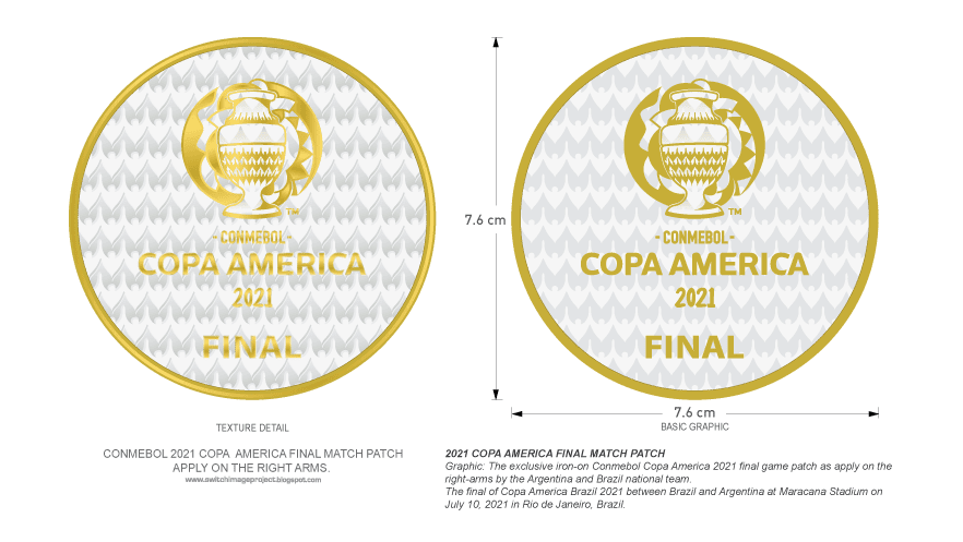 Football teams shirt and kits fan: 2021 Copa America Match Final Patch