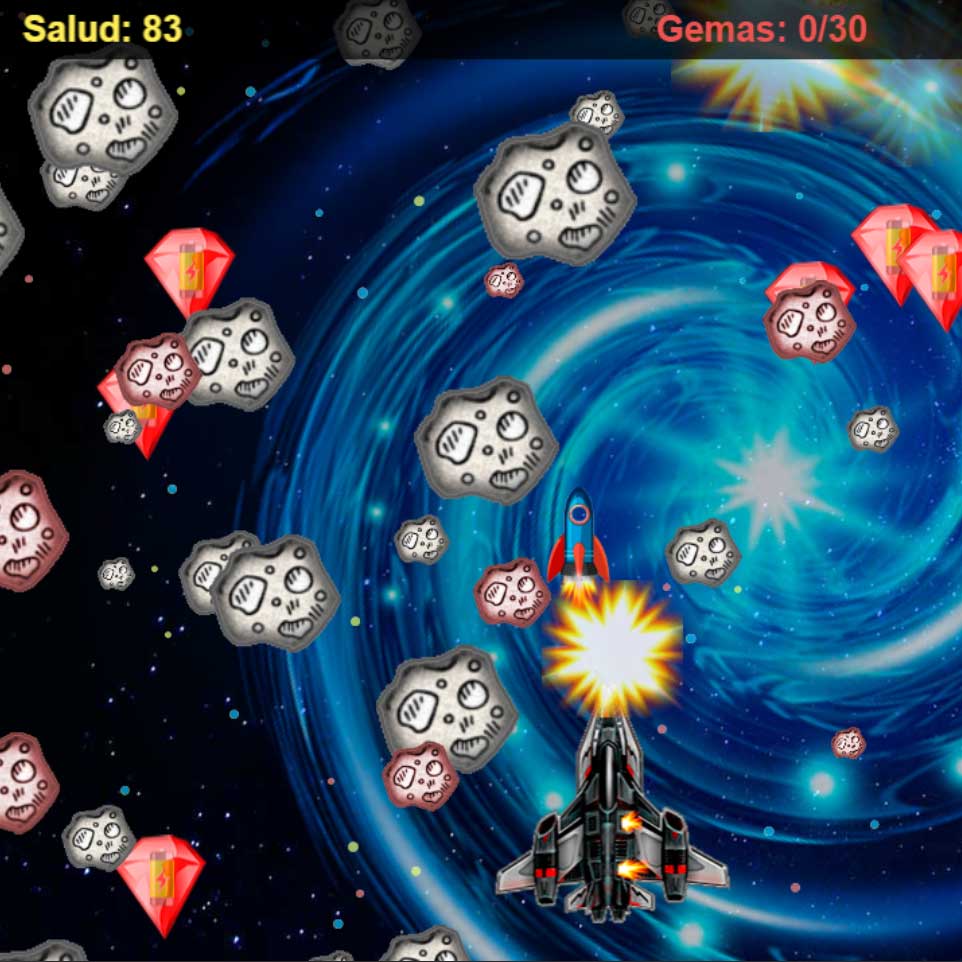 como hacer un juego en java script , diseño de juegos , juego de naves ...