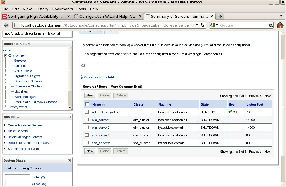IDM OIM Blog: Start Web Logic Cluster Admin Server