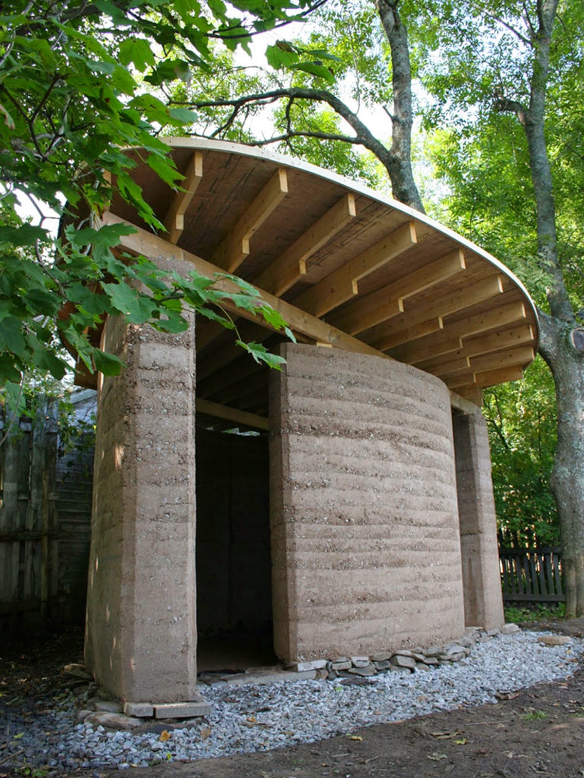 RAMMED EARTH GARDEN PAVILION ~ LIVING BUILDING WORKSHOP