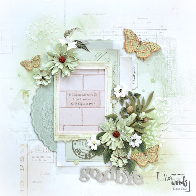 Goodbye Memorial Scrapbook Layout - More Than Words Challenges