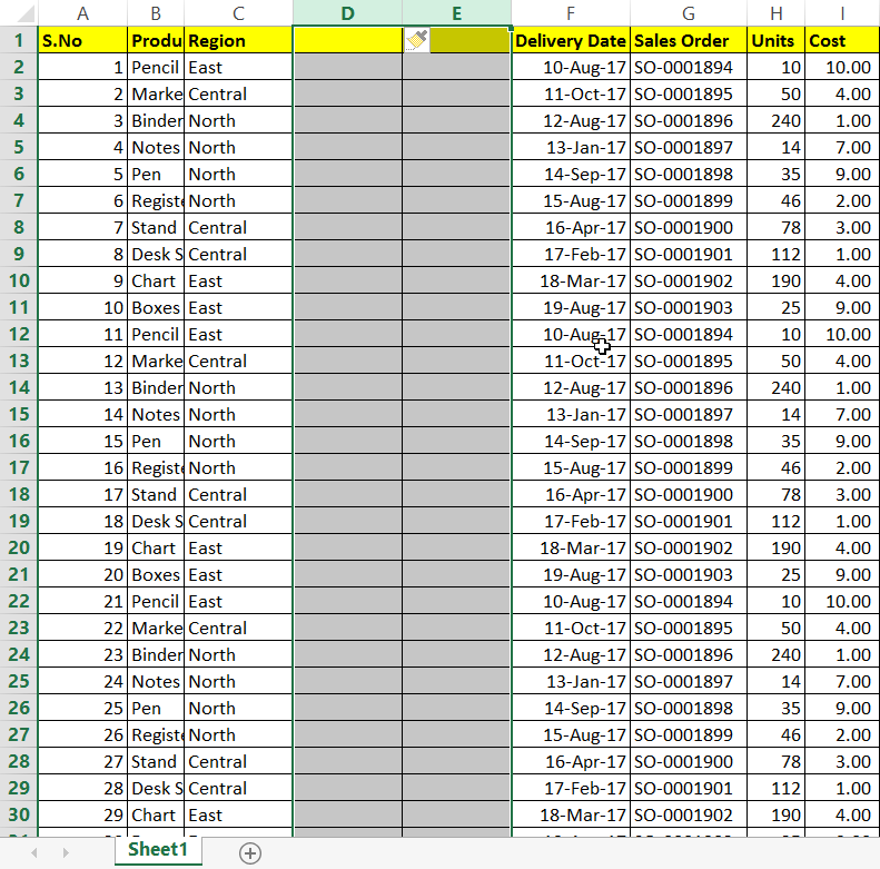 Tech Tricks TIP 19 MS Excel Insert Delete Column In Excel Sheet tech-tricks-tip-19-ms-excel-insert-delete-column-in-excel-sheet