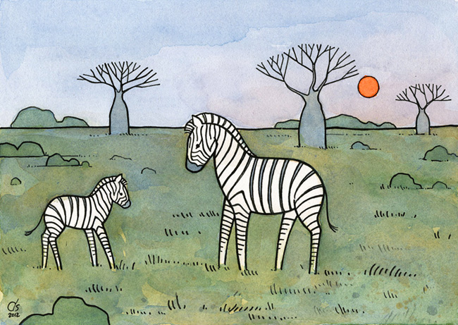 Watercolor illustration by studio tuesday: African animal series