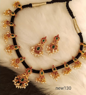 Black Thread Necklace - Indian Jewelry Designs