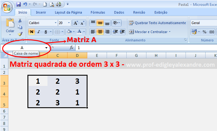 Calculando determinantes de matrizes usando o Excel [matriz quadrada ...